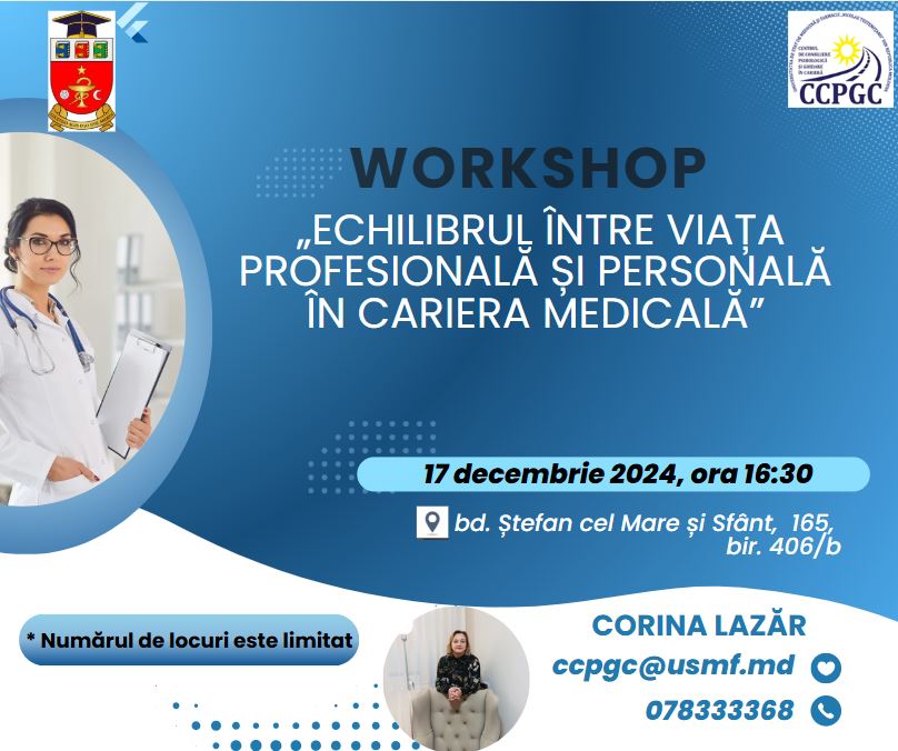 „Echilibrul între viața profesională și personală în cariera medicală”- workshop | Universitatea ...